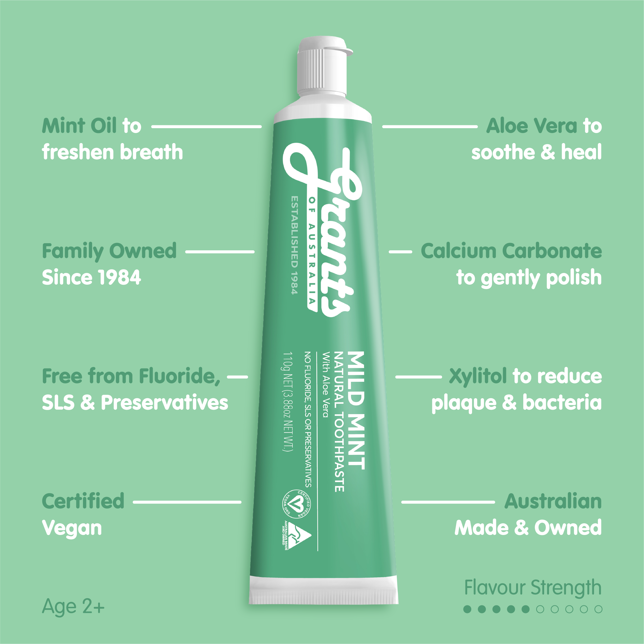 Mild Mint Natural Toothpaste | Grants of Australia