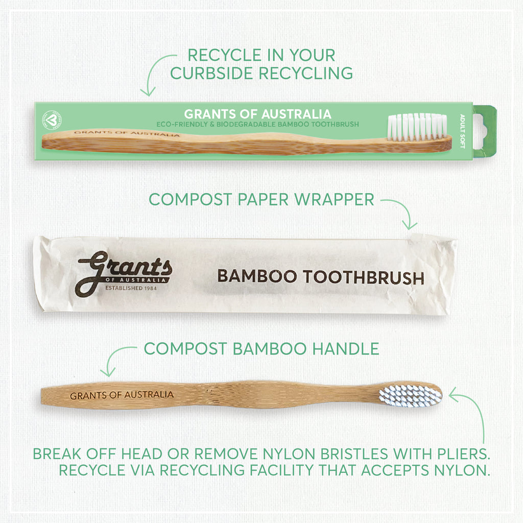 Adult Bamboo Toothbrush - medium – Grants of Australia